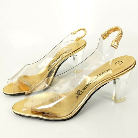 Coloriffics | Shoes | Coloriffics Sandal Transparent Clear Nude Gold ...